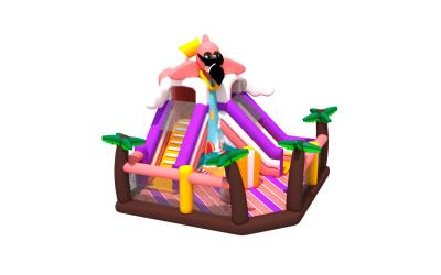 China Flamingo Beach Theme Inflatable Fun City for sale