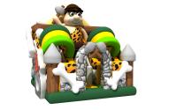 China Inflatable Stone Arch Jumping Bouncy Castle Bed Primitive Man And Dinosaur Theme Bounce House Slide Combo for sale