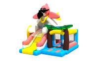 China Colorful Cute Pink Flamingo Themed Inflatable Combos  For Home Backyard for sale