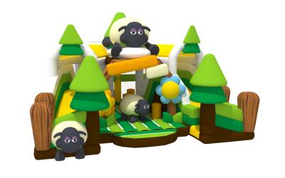 China Hand Printing Inflatable Fun City PVC Sheep Castle Bounce House Indoor Inflatable Park for sale