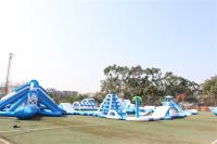 China Blue White Giant Sea Inflatable Water Slide Water Park Obstacle Course for sale