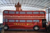 China PVC Red Wide Inflatable Bus House Jumping Castle For Kids Entertainment Eco - Friendly for sale