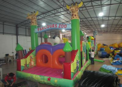 China Inflatable Parcours Zoo animals Insane inflatable obstacle course sessions wildlife park inflatable obstacle courses for sale