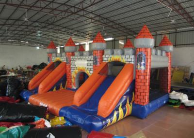 China Classic inflatable castle jump house colourful inflatable bouncy double slide combo house for kids under 15 years old for sale