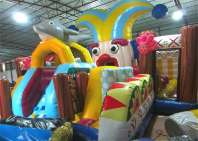 China Funny Circus Clown Inflatable Fun City Digital Printing Quadruple Stitching 9 X 10.5 X 6m for sale