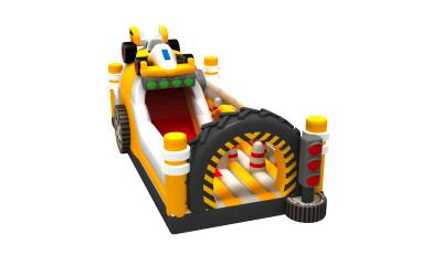 China Car Themed Inflatable Obstacle Game Digital Printing Big Bouncy Castle for sale