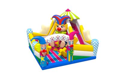 China Clown Themed  6x6x4.9m Inflatable Combos Commercial Inflatable Bouncer For Children for sale