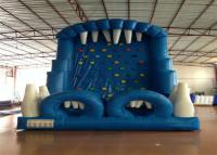 China Blue Rock Climbing Bounce House 6 X 4m Commercial Inflatable Ladder Climb for sale