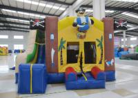 China Classic inflatable pirate themed combo for sale PVC standard size inflatable pirate bouncy with slide for kids under 15 for sale