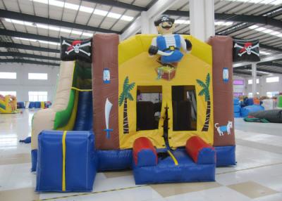China Classic inflatable pirate themed combo for sale PVC standard size inflatable pirate bouncy with slide for kids under 15 for sale