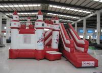 China Simple inflatable jumping castle PVC material red color inflatable bouncer house with slide inflatable bouncy combo for sale