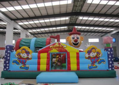 China Colourful Funny Clown Inflatable Fun City 8 X 6 X 5m 0.55mm Pvc Tarpaulin Fire Resistance for sale
