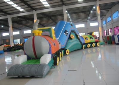 China Smooth Funny Inflatable Obstacle Courses High Durability 14 X 1.8 X 3.3m Customized for sale