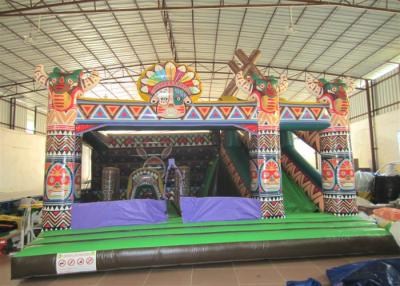 China Amusement Park Inflatable Bouncy Castle With Slide , Commercial Little Kids Jumping Castles for sale