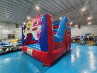 China Fireproof 0.55mm Inflatable Jump House Baby Shark Cartoon Theme Blow Up Bounce House for sale