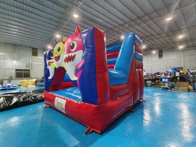 China Fireproof 0.55mm Inflatable Jump House Baby Shark Cartoon Theme Blow Up Bounce House for sale