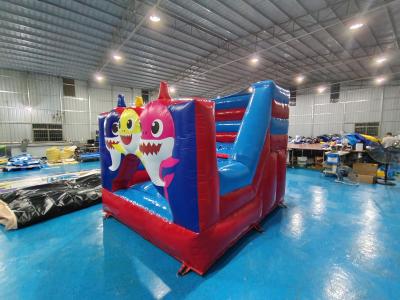 China Fireproof 0.55mm Inflatable Jump House Baby Shark Cartoon Theme Blow Up Bounce House for sale