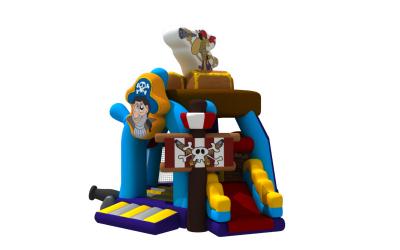 China Commercial Inflatable Combos Pirate Theme Blow Up Bouncy House With Slide Jumping Castle For Rental for sale