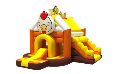 China Tarpaulin Chicken Cartoon Inflatable Bounce House Slide Combo Inflatable Playground for sale