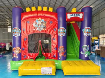China Funny Party Playground Inflatable Games Patrol Cartoon Inflatable Bouncy House With Slide Inflatable Combo For Kids for sale