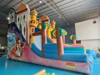 China High Quality Outdoor Digital Printing Inflatable Slide Princess Lamp Of Aladdin Cartoon Inflatable Castle For Kids for sale