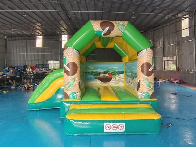 China Commercial Grade Inflatable Combo Coconut Tree Sandbeach Inflatable Bouncy House With Slide Jumping Castle For Sale for sale