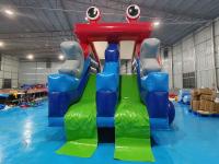 China Commercial Grade Inflatable Dry Slide Crab Cartoon Inflatable High Double Slides For Kids And Adults for sale