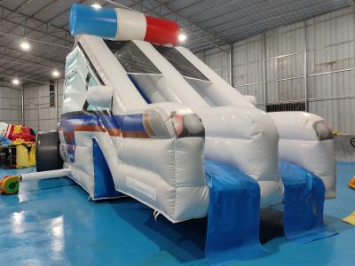 China Customized Backyard Inflatable Slide Police Patrol Wagon Carton Inflatable Double Dry Slides For Kids for sale