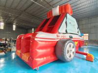 China Customized Inflatable Slide Fire Fighting Truck Carton Inflatable Double Dry Slides for sale