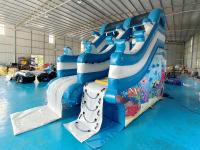 China Commercial PVC Fireproof Inflatable Dry Slide Ocean Park High Slides Inflatable Castle For Kids And Adults for sale