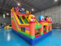 China Commercial Digital Printing Inflatable Dry Slide Double Slides Catoon Figures For Outdoor For Kids for sale