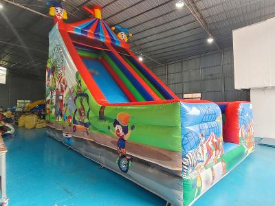 China Commercial Digital Printing Inflatable Big Slides Clown Circus Printing Inflatable Slides Castle For Outdoor For Kids for sale