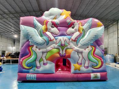 China New Design Digital Printing Inflatable Bounce House With Slides Unicorn Inflatable Jumping Castle For Kids for sale