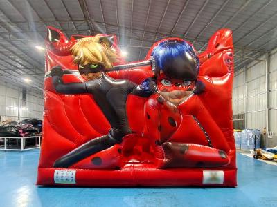China Digital Printing Inflatable Bounce House With Slides Miraculous Ladybug Inflatable Jumping Castle For Kids for sale