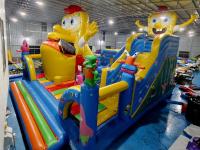 China Automatic Move Inflatable Bounce House With Slide SpongeBob SquarePants Inflatable Fun City for sale
