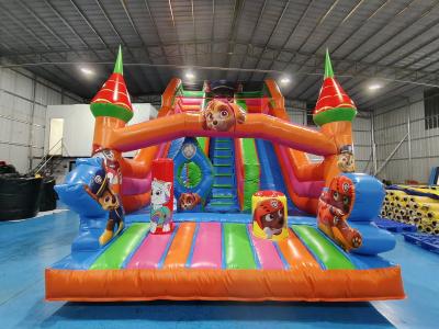 China Popular Commercial Inflatable Slides PAW Patrol Theme Inflatable Slides Castle For Kids And Adults for sale