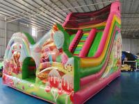China Amusement Park Inflatable Dry Slides Candy House Inflatable Slides Castle For Kids for sale