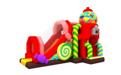 China 0.55mm PVC Tarpaulin Inflatable Bouncy House With Slide Candy Inflatable Combo for sale
