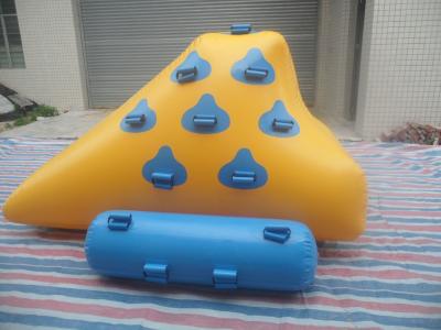 China Yellow And Light Blue Inflatable Water Games , Small Sealed Inflatable Iceberg for sale