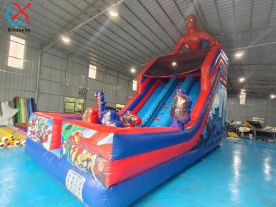 China Manufacturer Inflatable Dry Slide Spiderman Inflatable Double Slides Castle for sale