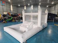 China Customized Inflatable White Wedding Bouncy Castle Jumping House For Wedding Party for sale