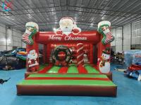 China Supplier Inflatable Christmas Santa Claus Jumping House Inflatable Bouncy Castle for sale