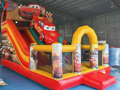 China Inflatable Slide The Cars Inflatable Dry Double Slides Castle for sale