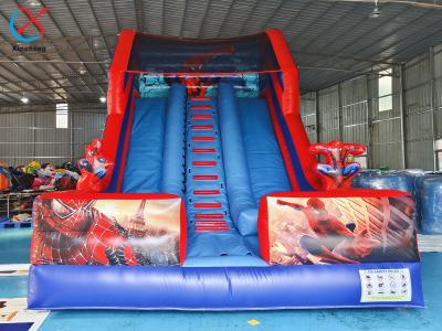 China Manufacturer PVC Inflatable Slide Spiderman Hero Inflatable Double Dry Slides for sale