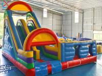 China Factory Inflatble Colorful Bouncy House With Double Slides Combo Jumping Castle for sale