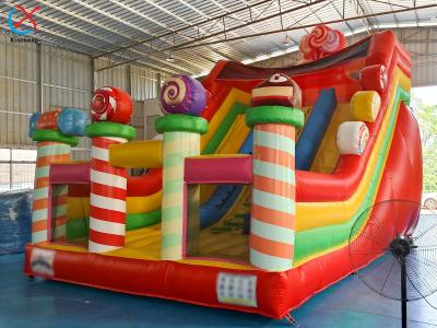 China Customized Inflatable Slides Coloruful Candy Inflatable Double Slides Castle for sale