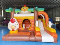 China Digital Printing Inflatable Combos Chicken Cartoon Inflatable Bouncy House With Slide Jumping House for sale