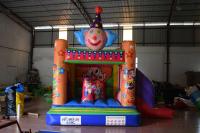 China Inflatable circus clown bouncer combo full of digital painting funny inflatable clown themed jump with slide for sale