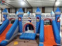 China Factory Inflatable Playground Inflatable Snow White Castle With Double Slides for sale