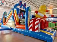 China Custom Blue Duck Themed Castle Jungle Bounce House For Kids for sale